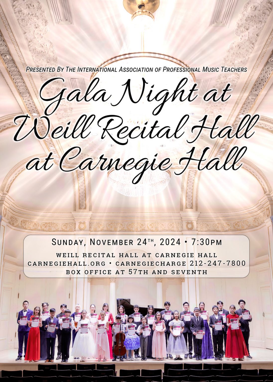 Gala Night Concert at Carnegie Hall Autumn 2024 Program 1 – IAPMT