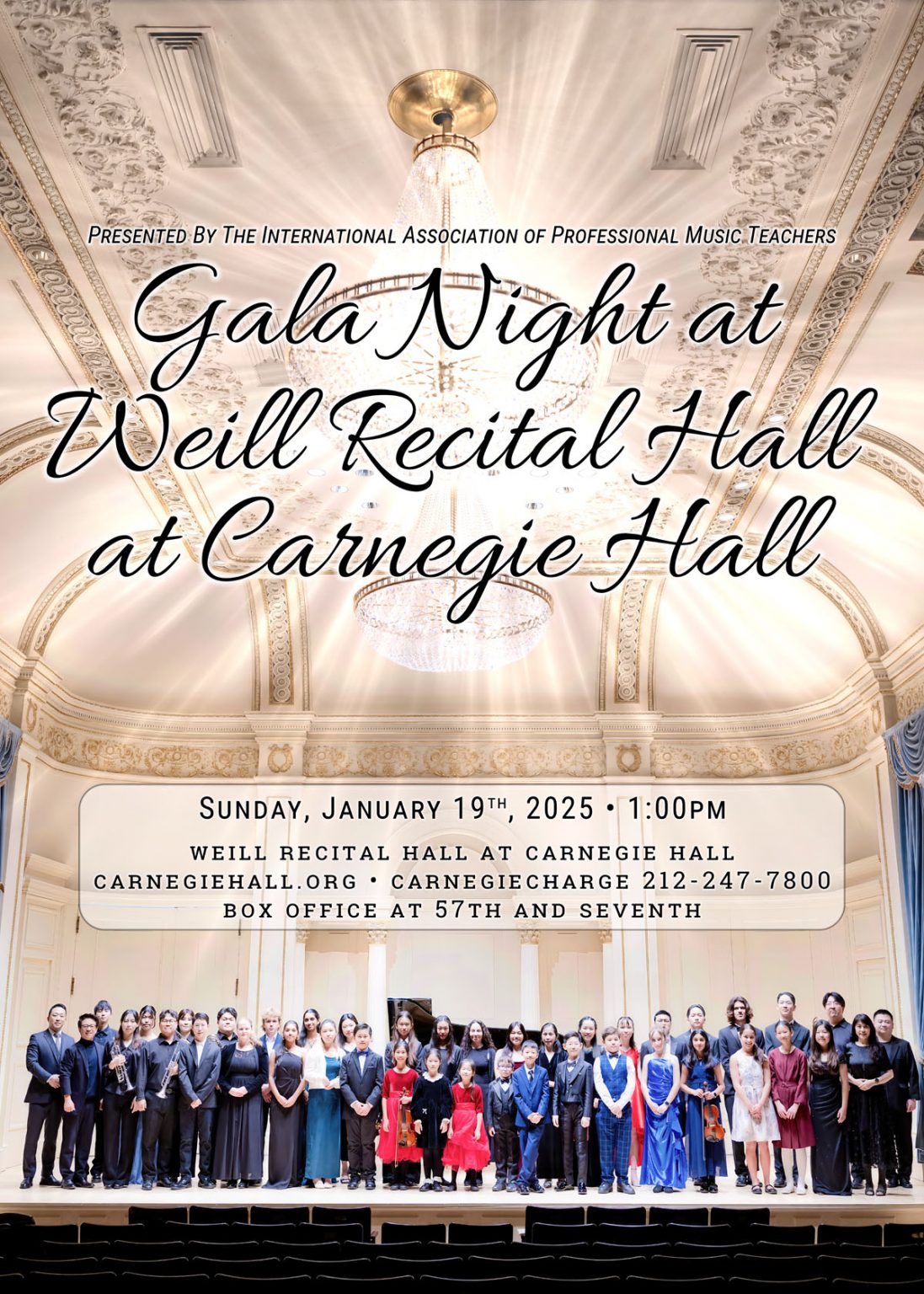Gala Night Concert at Carnegie Hall Winter 2025 Program 1 – IAPMT