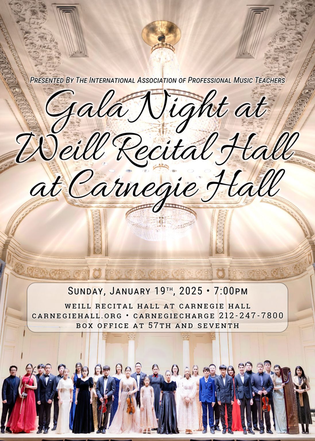 Gala Night Concert at Carnegie Hall Winter 2025 Program 2 – IAPMT